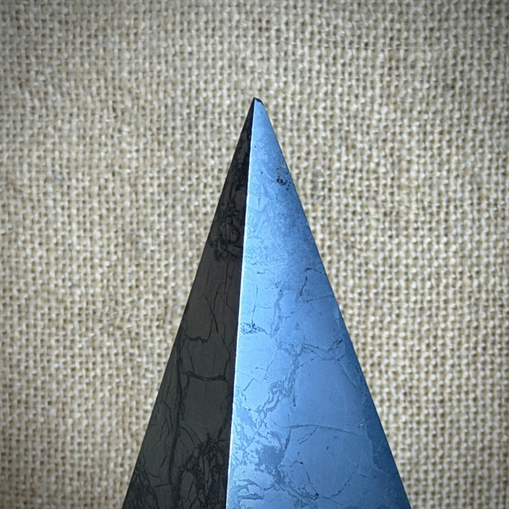 High Shungite Pyramid, 4 Inch Base | Teeny Chip on Peak – Shungite Queen